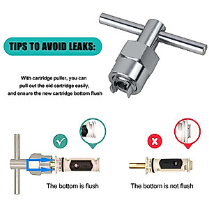 1222 Replacement Cartridge with Moen 104421 Cartridge Puller Removal Tool Retainer Clip, Compatible with Moen Posi Temp 1222B Single Handle Shower Bathtub Faucet Replacement Parts Repair Kit