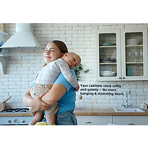 DecoBasics Full Overlay European Soft Close Cabinet Hinges for Kitchen Cabinets (10 Pcs) -105° Frameless Concealed Cabinet Door Hinge -3 Way Adjustability & Clip on Plate for Easy Installation