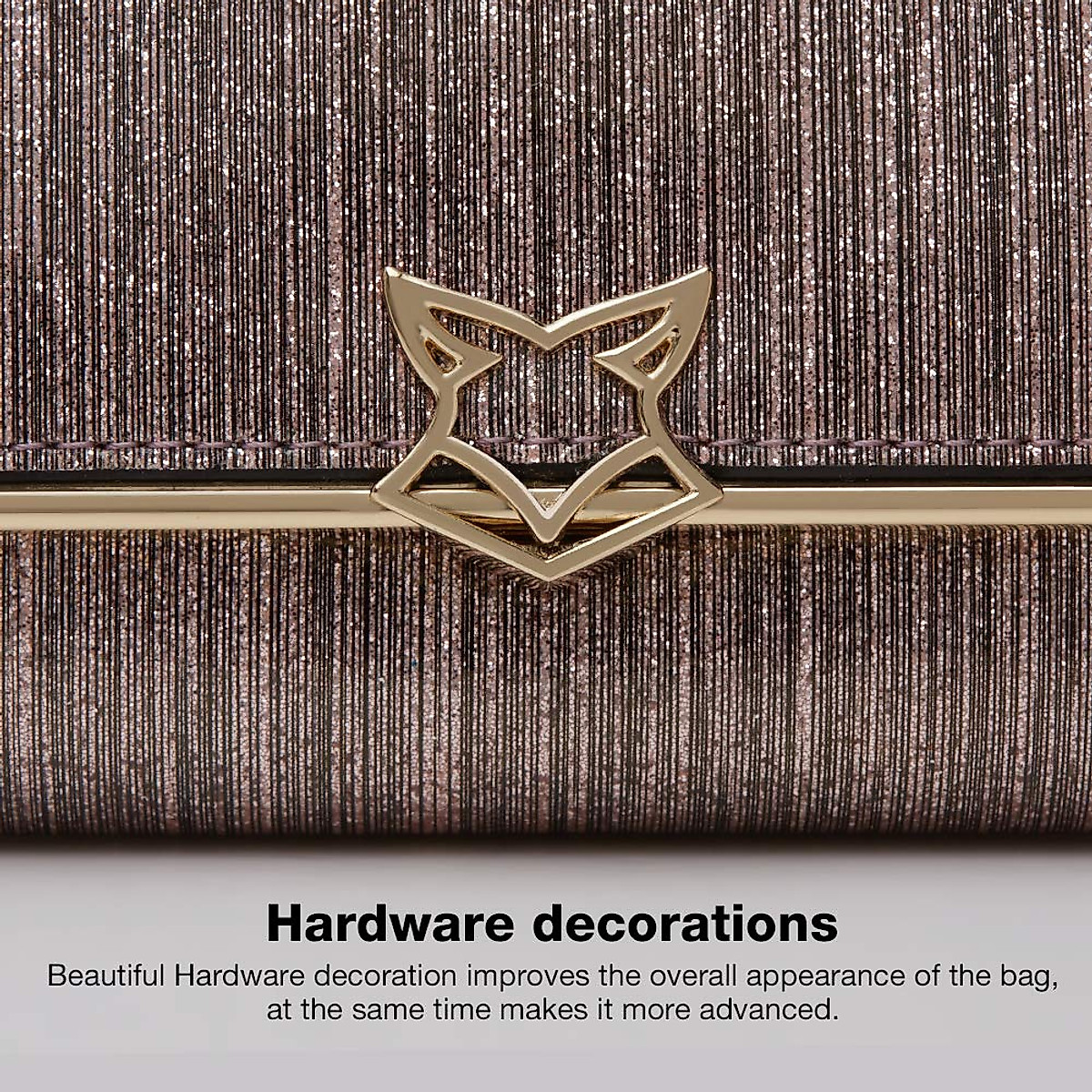 FOXER Glitter Bifold Wallets for Women, Split Cowhide Gift Box Packing Ladies Leather Clutch Purses with Zipper Coin Pocket Women's Credit Card Holder Womens Shiny Evening Wallet Sparkling Rose Gold