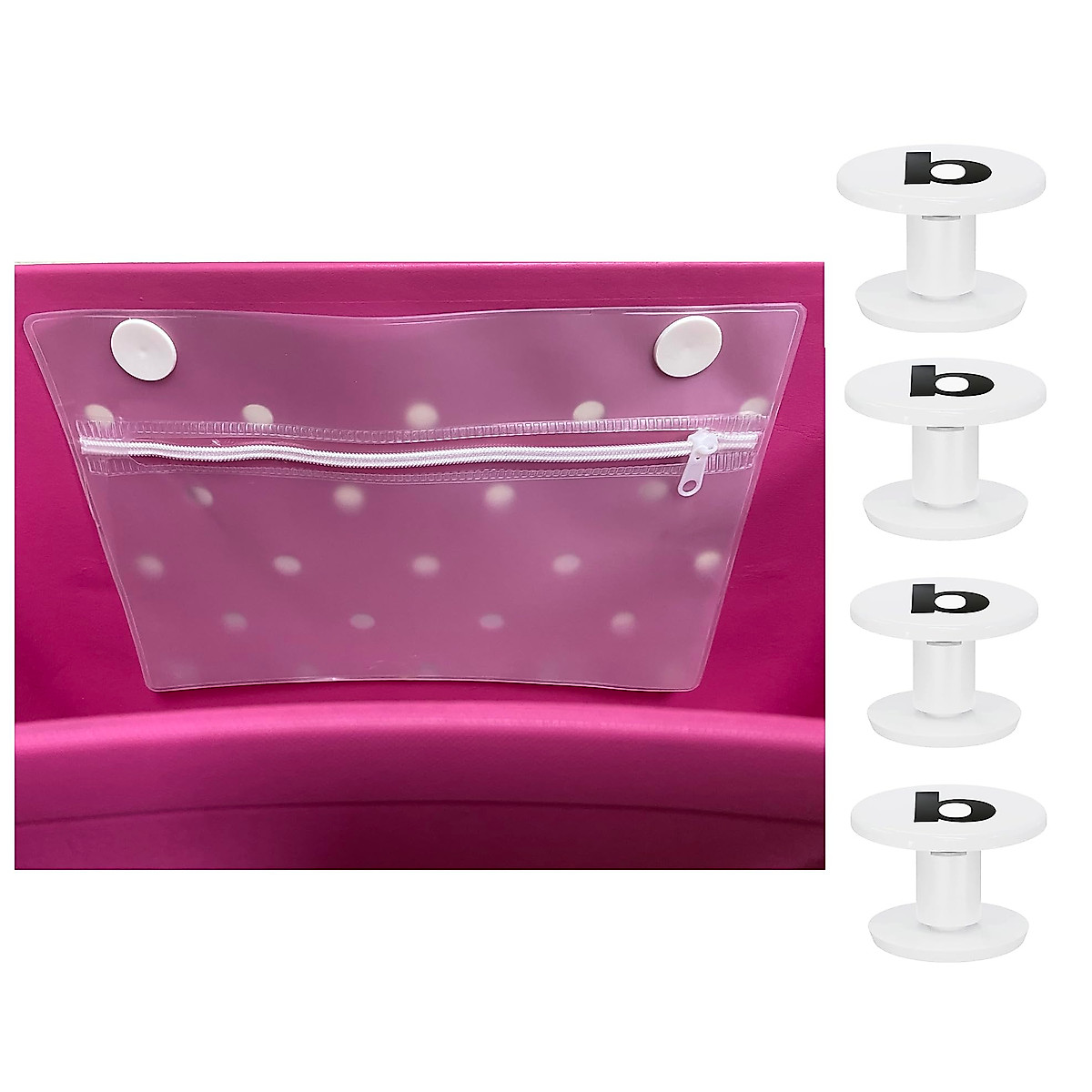 4Pcs Replacement Buttons and Waterproof Bag for Bogg Bag,Bogg Bag Accessories of Original X Large,Perfect with Beach Bag Practical White (Waterproof Bag + Buttons)