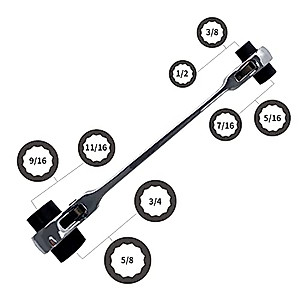 AKM 8 In 1 Ratcheting Wrench, Double Box End Ratchet Wrench, 12 Point Ratchet | SAE | CR-V | Including 5/16" 3/8" 7/16" 1/2" 9/16" 5/8" 11/16" 3/4"