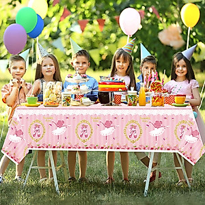Ballerina Tablecloths Tutu Girl Birthday Party Supplies Ballerina Plastic Tablecover for Rectangle Table Romantic Elegant Ballet Pink Girl for Birthday Baby Shower Wedding Party Decor (3 Pieces)