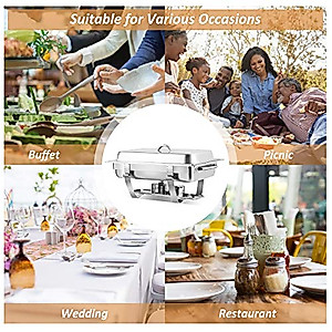 Giantex 2 Packs Chafing Dish 9 Quart Chafer Dishes Buffet Set Stainless Steel Rectangular Chafing Dish Set Full Size with 2 Half Size Pan (23.5" Lx 14”Wx12”H (9 Quart))