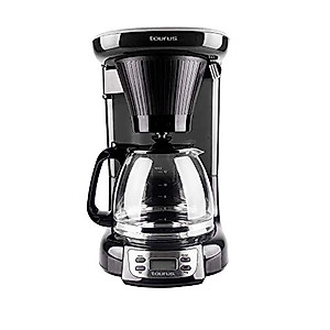 Taurus| Velvet Digital| Programmable Digital Coffee Maker for 24 Hours with Permanent Filter| (700 Watts)| Glass|Black