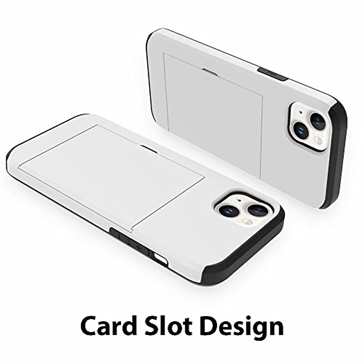 ZIYE for iPhone 13 Mini Case with Card Holder,for iPhone 13 Mini Wallet Case Anti-Scratch Dual Layer Hidden Pocket Phone Case Shockproof Cover Compatible with for iPhone 13 Mini 5G-White