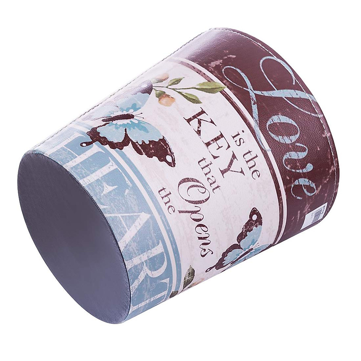 Lingxuinfo Scakbyer Trash Can, European Style Waste Paper Bin Wastebasket Garbage Can Uncovered Waste Bin for Kitchen Bathroom Bedroom - Butterfly Pattern