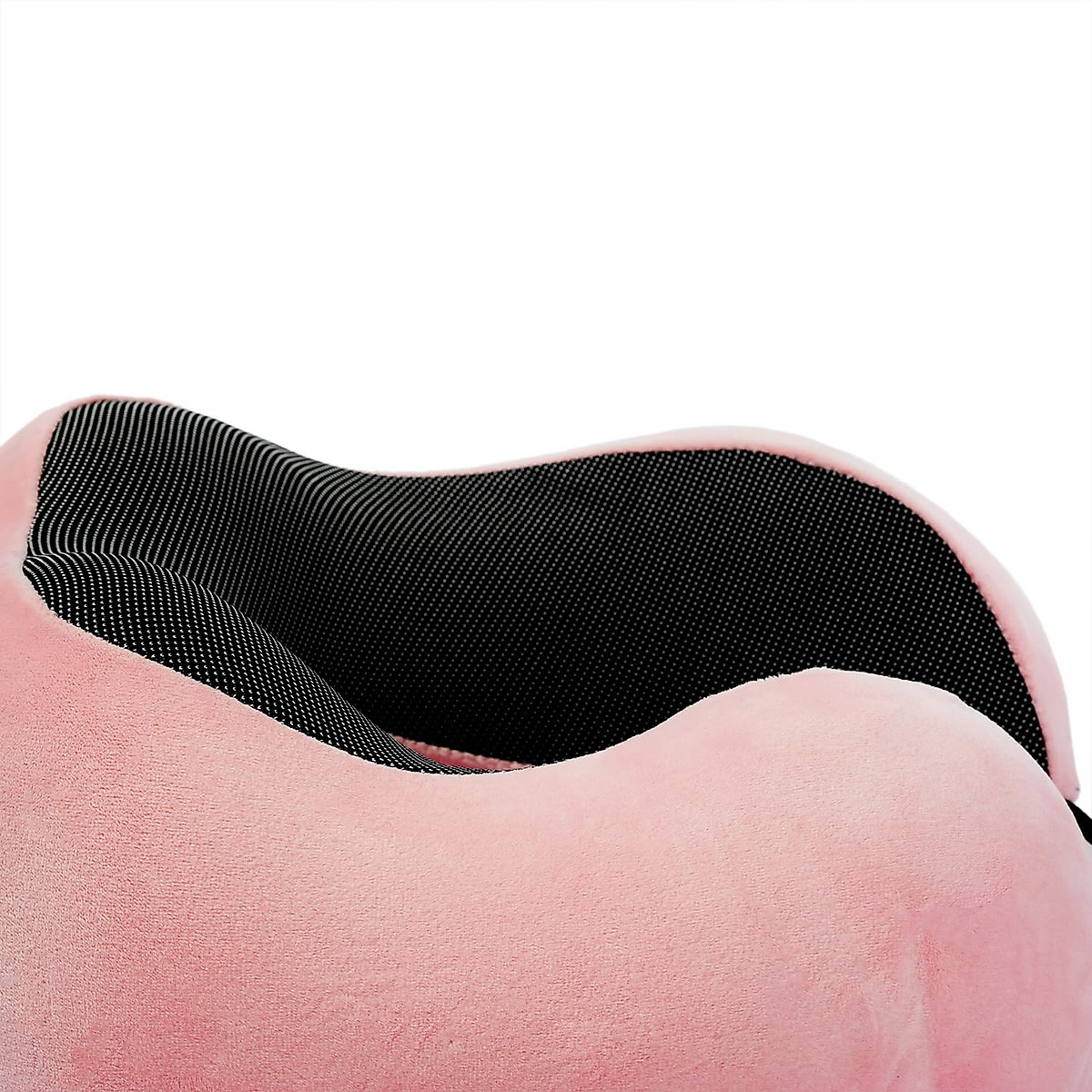 Makimoo Memory Foam Travel Pillow, Neck Pillow with 360-Degree Head Support, Comfortable and Lightweight, Ideal for Sleeping on Airplane, Car, Train, Bus and Home Use, Comes with Storage Bag (Pink)