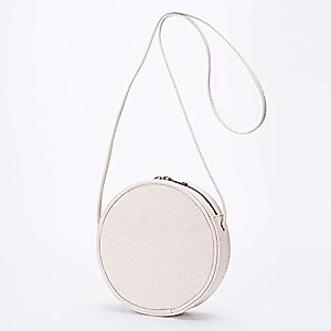 YONBEN Small Canvas Round Crossbody Wallet, Fashion Crossbody Purse Bag (Black)