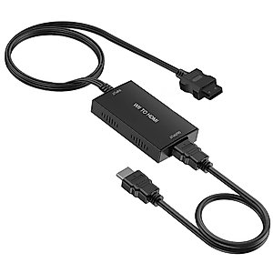 Wii to HDMI Converter, Wii Signal to HDMI Support 720P 1080P 3.5MM Audio Video Output Adapter with 1M HDMI Cable for Nintendo Wii