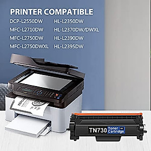 LOVPAIN TN730 Toner Cartridges Compatible Black Replacement for Brother Toner TN730 MFC-L2710DW MFC-L2750DW MFC-L2750DWXL HL-L2350DW HL-L2370DW L2390DW L2395DW DCP-L2550DW Printer Toner (tn730 2pk)