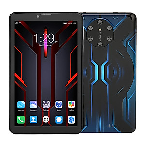 PUSOKEI Android Tablet, 7in 1080P IPS Touch Screen, 4GB RAM 32GB ROM, MT6592 8 Cores CPU, HD Dual Camera, Bluetooth 5.0, Dual Band WiFi, Dual SIM Slot, 6000mah Battery(Bright Blue)