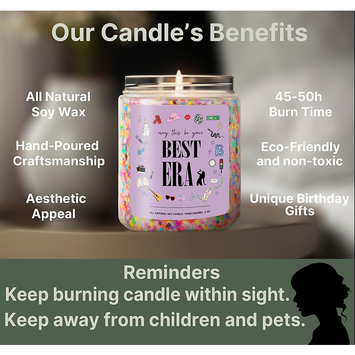 Taylor Birthday Candle, Birthday Gift Ideas and Party Decorations for Girls Boys, Birthday Gifts Merch Supplies, Gifts for Women, Happy Birthday Candles