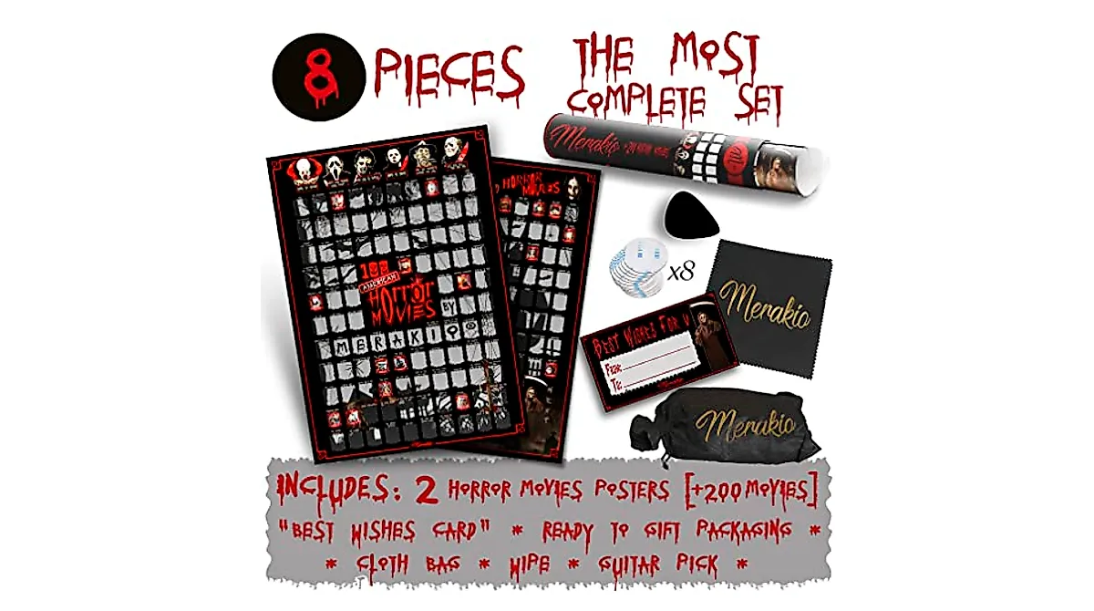 Merakio Horror Movie Scratch Off Poster, 100 Horror Movies Scratch Off ...