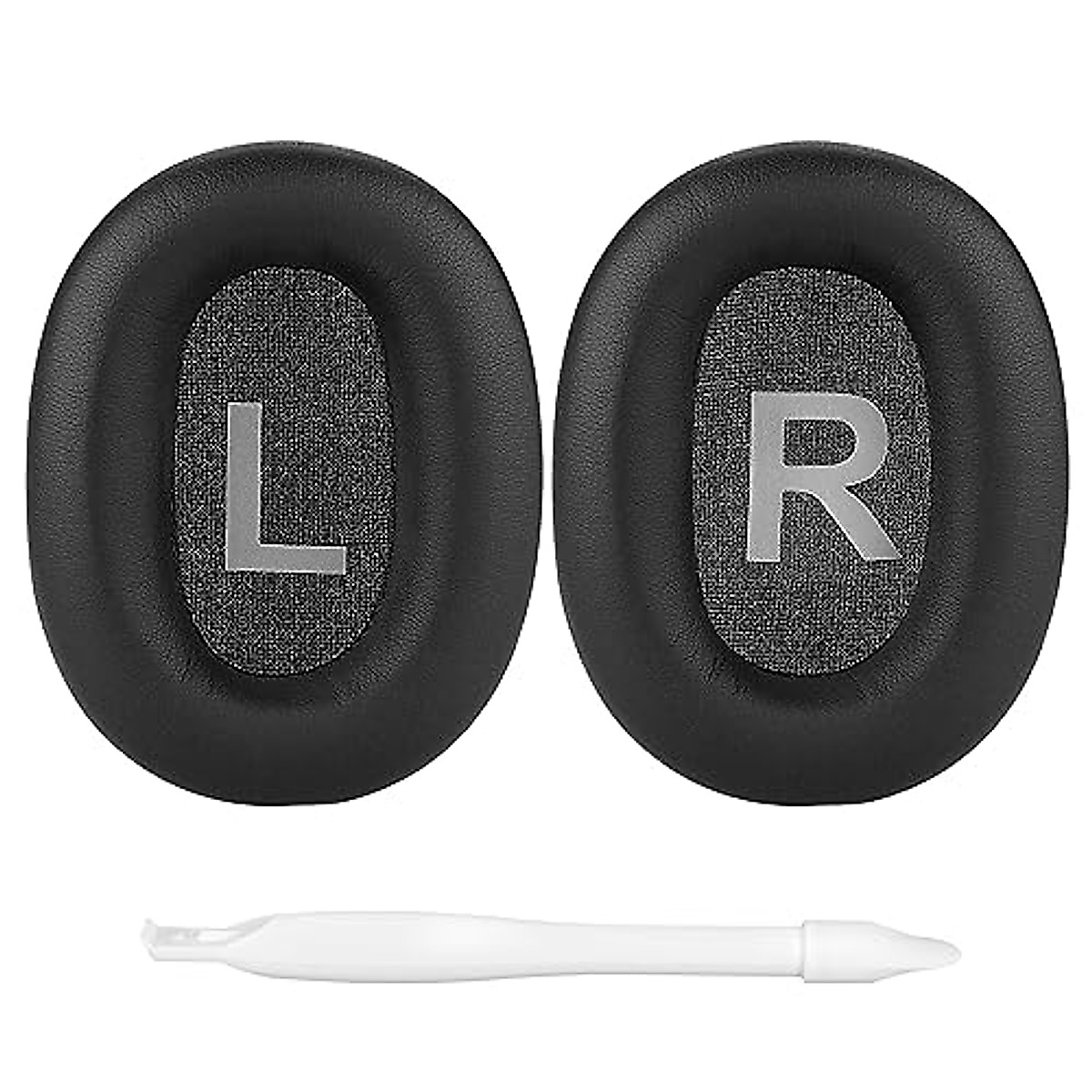 Geekria QuickFit Replacement Ear Pads for Mpow H12 ANC, H10, RCA H033C Noise Cancelling Headphones Ear Cushions, Headset Earpads, Ear Cups Cover Repair Parts (Black)