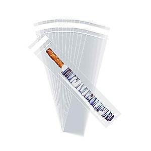 Clear Self Sealing Cellophane Bags 2" x 10" Cookie Bags 100 Pack for Bakery, Cookies, Pretzel, Gifts and Treats (2"x10")…