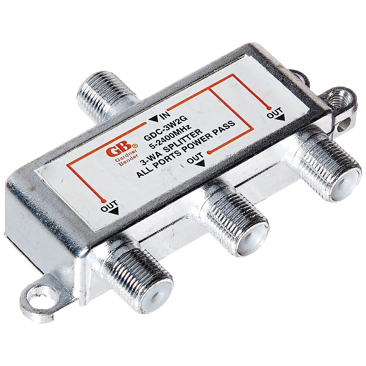 Gardner Bender GDC-3W2G Splitter Satellite & Digital TV 5Mhz-2.3Ghz 3-Way, 5 Piece