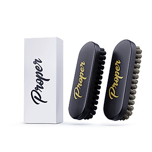 PROPER DETAILING CO. Leather Brush and Alcantara Brush | 2 Pack Leather Brush Car Detailing | Get Professional Results - Perfect for Cleaning Leather Seats, Sofas, and More | Detailing Brushes