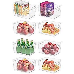 Homeries Pantry Organizer And Storage bins, Clear Cabinet Organizers And Storage for Kitchen, Pantry, Cabinets, Countertops, for Storing Packets, Spices, Sauce, Snacks, Cans, (Pack Of 8)