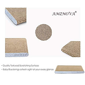 AMZNOVA Cat Scratcher, Cardboard Cat Scratchers, Durable & Recyclable Scratch Pad, Colors Series, Narrow, Glitter Silver