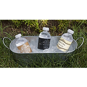 Silver Confetti Falling On Navy Background Water Bottle Labels Weddings Anniversary Bridal Shower Easy to Use