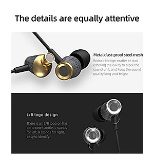 CCA CST in-Ear Earbud Headphones Dual Magnetic Dynamic Crystal-Clear Sound, Ergonomic Comfort-Fi for Computer & Laptop, Noise Isolating Earphones for Android Cell Phone (Gold No Mic) …
