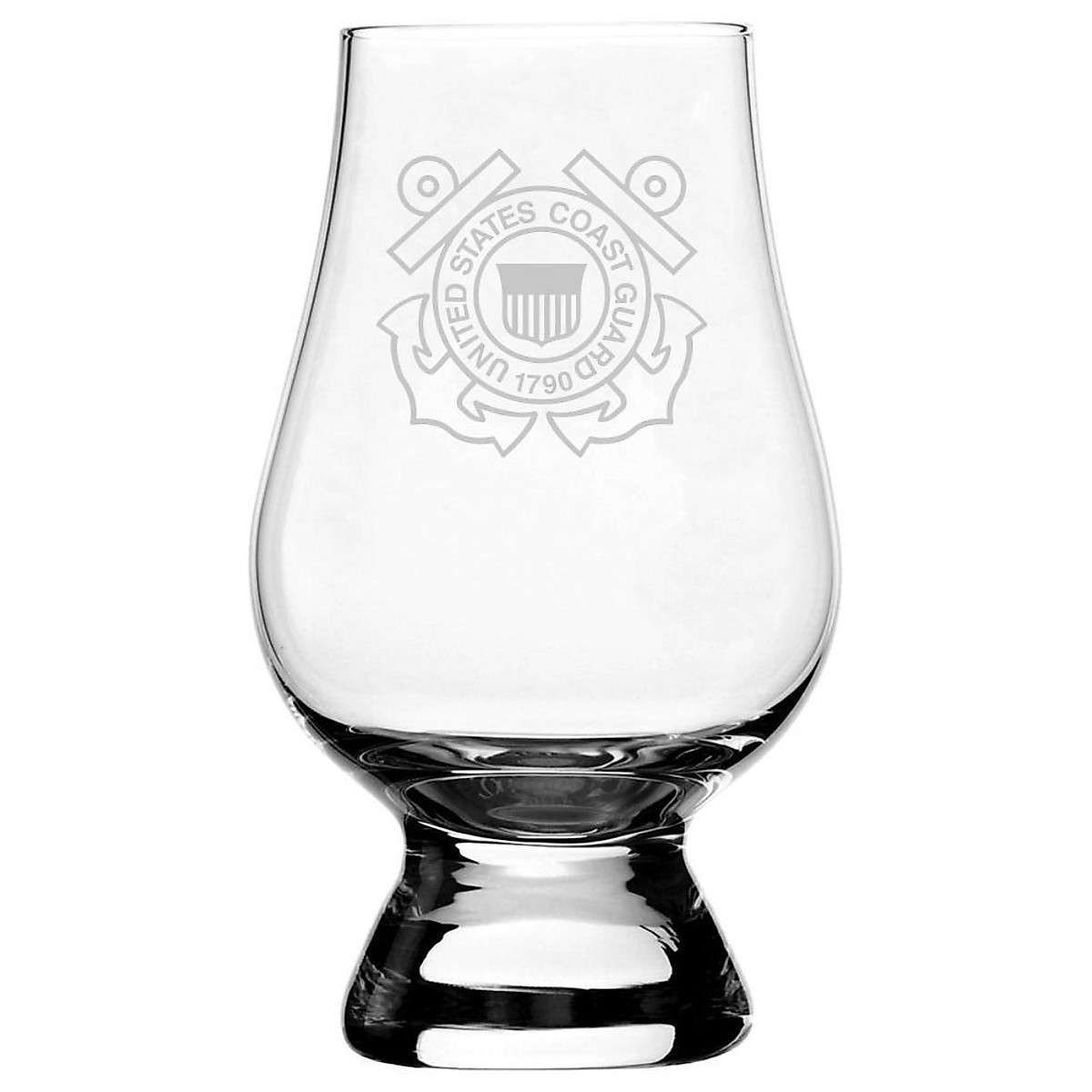 United States Coast Guard Etched Crystal Whisky Glass Compatible with The Glencairn Glass Accessories