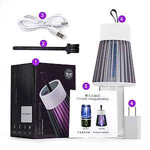 Bug Zapper Effective Attractant Insect Fly Pest Trap White Electric Mosquito Zappers Killer,Insect Fly Trap for Backyard,Patio, Electronic UV Lamp for Outdoor and Indoor Patio