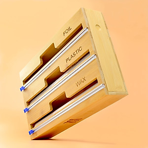 JCG 3 in 1 Bamboo Wrap Dispenser and kitchen organizer