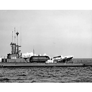 Home Comforts en:USS Cusk (SSG-348) firing a Loon missile, 1951.-20 Inch By 30 Inch Laminated Poster With Bright Colors And Vivid Imagery-Fits Perfectly In Many Attractive Frames