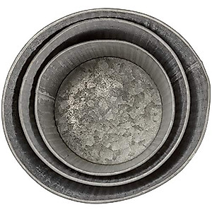 Primitives by Kathy Rustic Style Canisters, Set of 3, Galvanized Metal and Wood