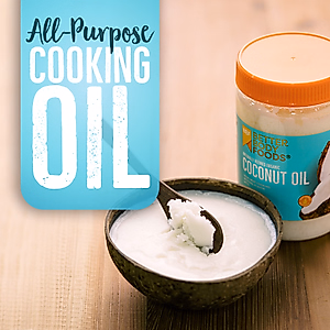 BetterBody Foods Organic, Naturally Refined Coconut Oil, 28 Fl Oz, All Purpose Oil for Cooking, Baking, Hair and Skin Care