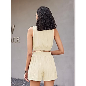 Feager Women Two Piece Outfits Lounge Sets Shorts Crop Tank Tops 2024 dressy Clothes Summer going out