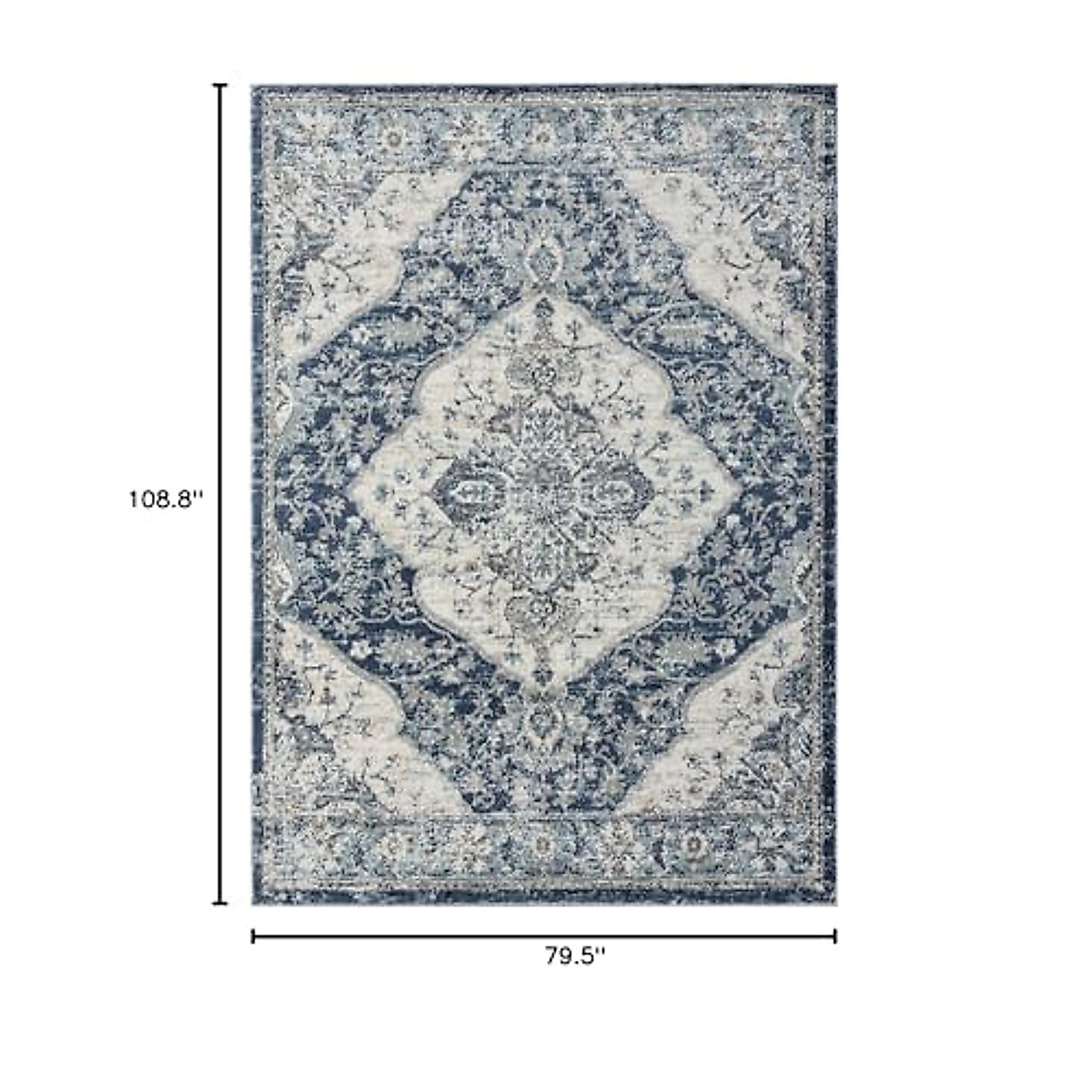 LUXE WEAVERS Euston Collection 8061 Blue 6x9 Modern Oriental Area Rug
