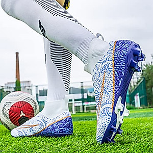 HAIMIAH Men's Women's Soccer Shoes Boys Gold-Soled Spikes Football Shoes Student Grass Training Shoes Outdoor Football Boots Unisex