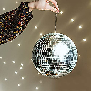 Self-Adhesive 5×5mm 2400pcs and 10×10mm 600pcs,Glass Mosaic Mirror Tiles Square Sticker Disco Ball for DIY Craft Decoration Silver (Silver)