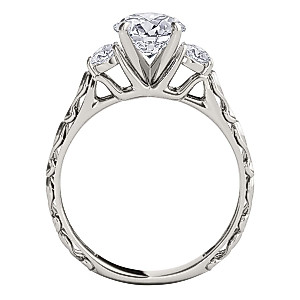 MauliJewels 0.50 Ct. Three-Stone Diamond Engagement Ring Women, 14K Solid Gold