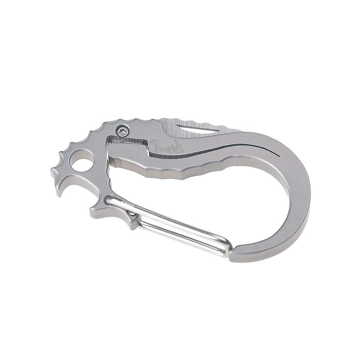 Tungyi Titanium Carabiner Keychain Clip, 3-in-1 Multi Function Keychain Looking Hook, EDC Palm Sized Quick Release Clip for Home Office Camping