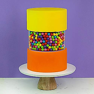 Lacupella Acrylic Fillable Cake Pillar Stand, Raiser and Enhancer Display Wedding Centerpiece - Decoration with Flowers, LED, Donuts, Sand, Water and More (8 in Diameter 4 in High)