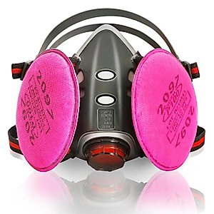 Reusable Respirator Mask with Filters Set - Half Face Cover with 2097 filters Against Organic Vapor/Dust/Chemical/Particle/Pollen/Asbestos Perfect for Spray, Construction, Painting, Sanding Work