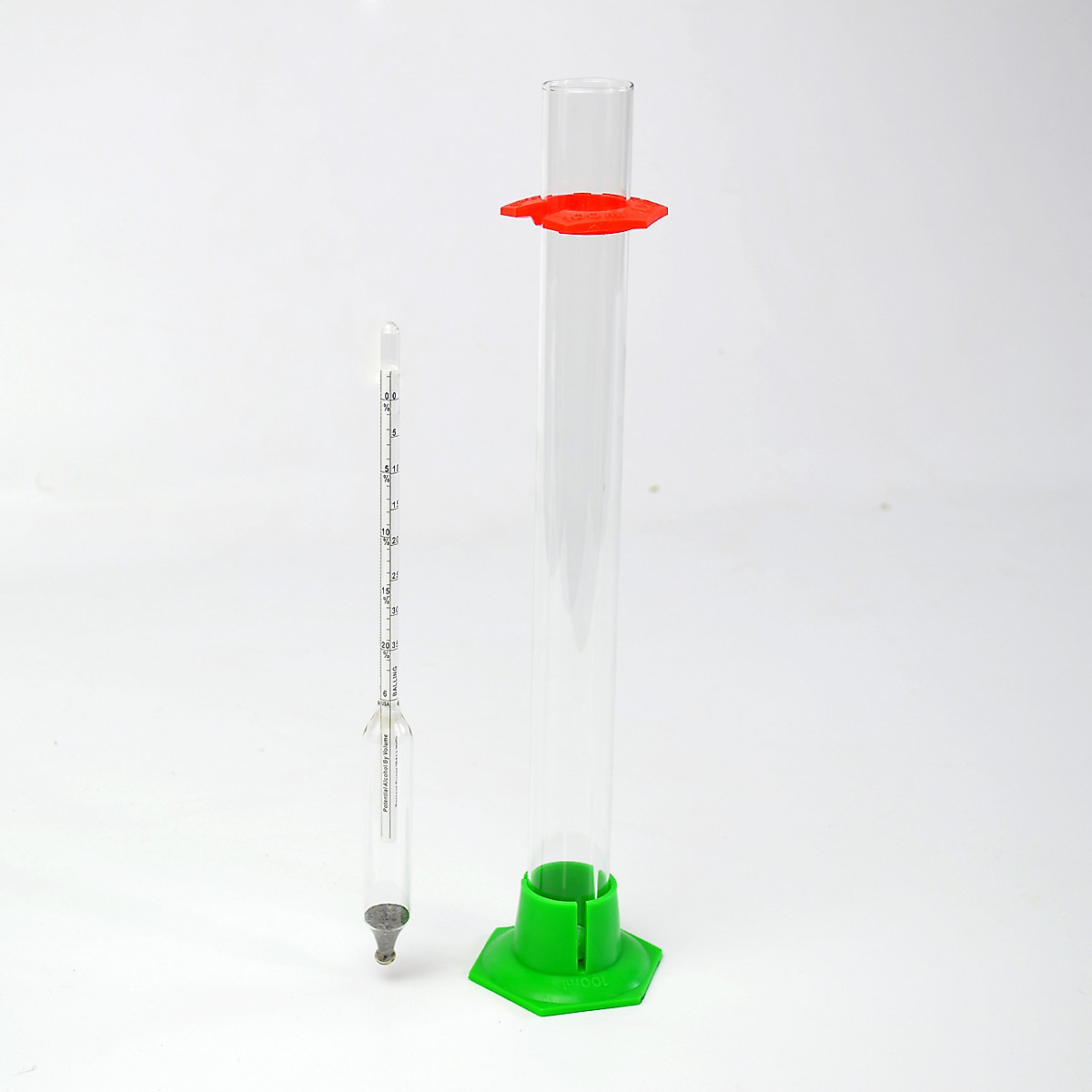 Triple Scale Hydrometer and 13" Glass Hydrometer Test Jar with Stand with Safety Bumpers Home Brewing Beer Brewing Wine Making