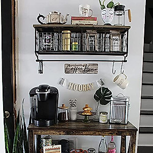 SAC SMARTEN ARTS Rustic Coffee Bar Signs Kitchen Wall Decor Coffee Signs Farmhouse Coffee Bar Decor Wood Coffee Wall Art for Home/Office/Coffee Bar Decorations 16”x5”