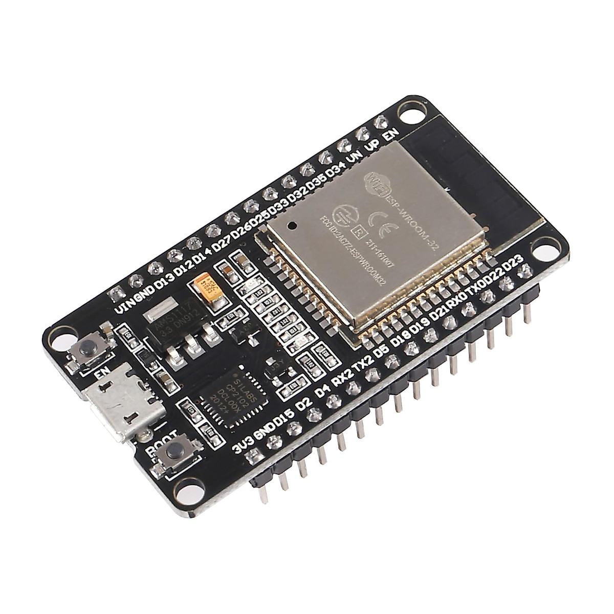 Aokin ESP32 ESP-WROOM-32 Development Board 2.4 GHz WiFi and Bluetooth Dual Cores Microcontroller ESP-WROOM-32 Chip for Arduino NodeMCU, 1 Pcs