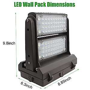 Rotatable LED Wall Pack Light with Dusk to Dawn Photocell, 150W 19500LM 800-1000W HPS/HID Equiv., 5000K Daylight ETL Commercial Outdoor Security Lighting for warehouse, Entrance, Parking, Garage