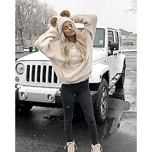 FURTALK Fleece Lined Cute Winter Beanie Hats for Women Girls Warm Knit Hats with Double Faux Fur Pom Poms