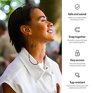 Loop Link Safety Connector Cord – Official Connector Cord for Loop Earplugs | Magnetic Tug-Resistant Safety Cord | Compatible with Loop Quiet/Engage/Experience | Warm Charcoal