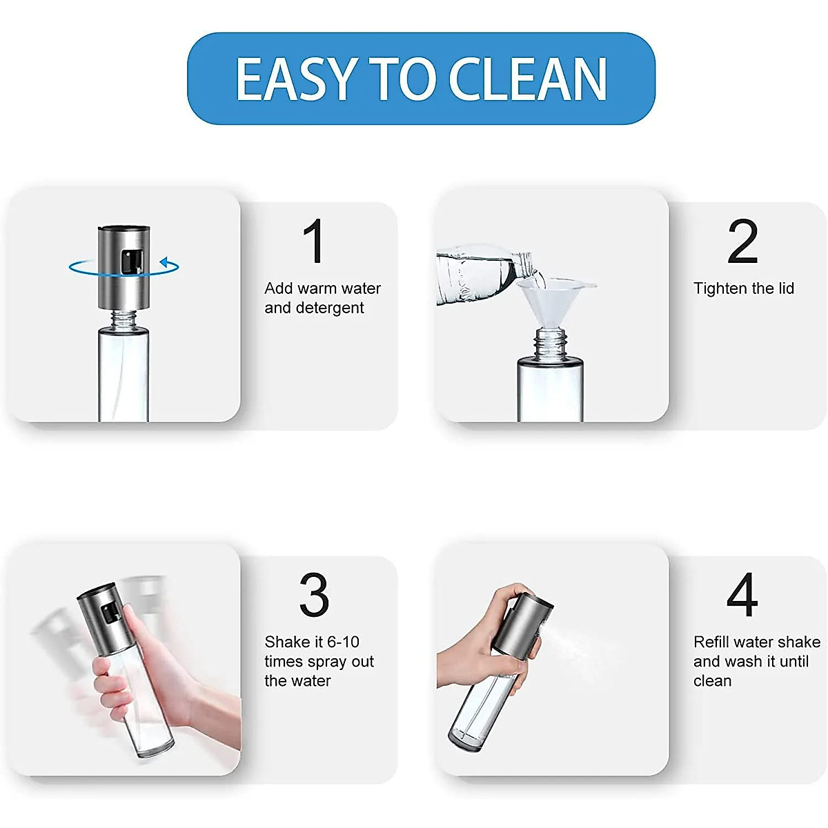 Hweryho Oil Sprayer for Cooking, Olive Oil Sprayer Mister, 105ml Olive Oil Spray Bottle, Olive Oil Sprayer for Air Fryers, Oil Sprayer, Olive Oil Spray for Salads, Barbecues, Kitchen Baking,Salad,BBQ