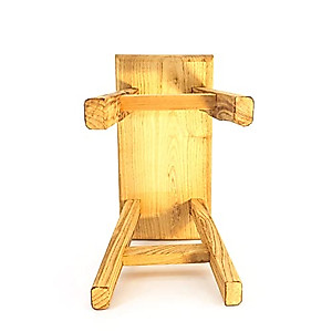 ANQILEE Handmade Solid Wood Stool Milking Stool 10" Height Wooden Step Stool Simple Wooden Viking Stool (12" Long 6" Wide)