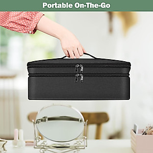 SITHON Double-Layer Travel Carrying Case for Shark FlexStyle/SmoothStyle, Water Resistant Storage Organizer Bag for Airwrap Styler, Also for Revlon One-Step Hair Dryer (Bag Only) (Black)