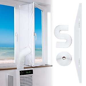 Tomato Man Portable Air Conditioner Window Seal Kit, Air Conditioner Window Ventilation Kit with 5.9" Air Conditioner Vent Hose for Air Conditioner Flush Windows (158IN)