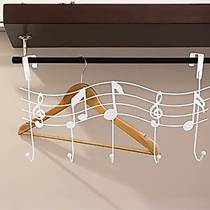 Key Hooks Towel Hooks Key Hook Over Door Towel Rack Over The Door Hooks Music Note Metal Hook Coat Hat Bag Wall Hook Hanger Organizer Holder White Over Door Towel Rack Towel Hook